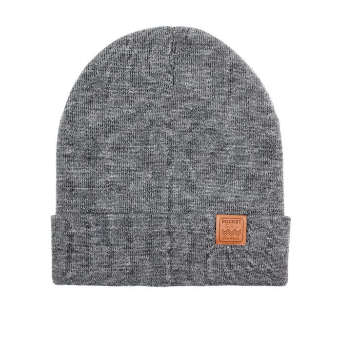 Casual Dark Grey Surfer Beanie - Pocket Sulu